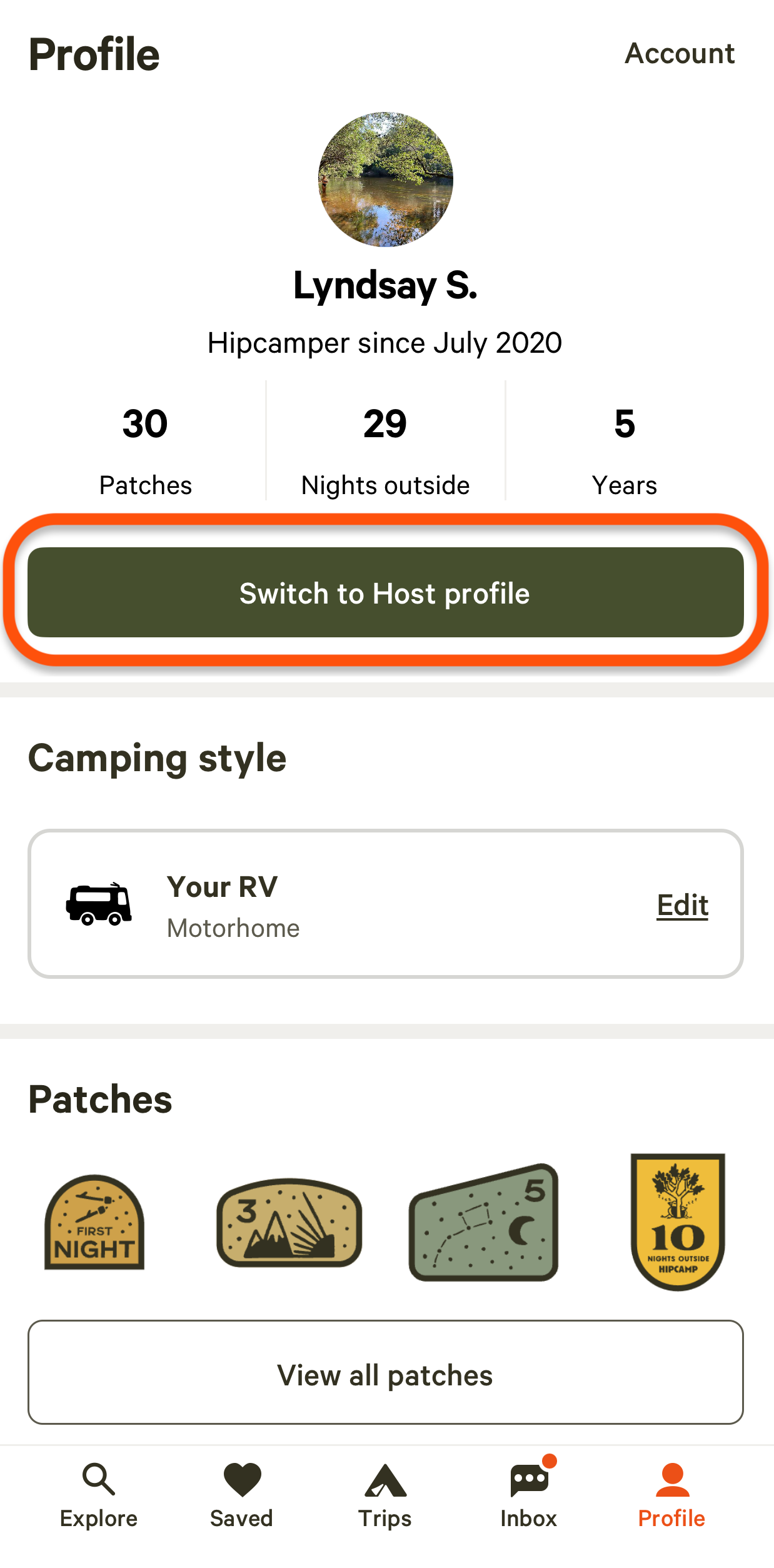 How can I access my Hosting Profile on the Hipcamp App? – Hipcamp Help